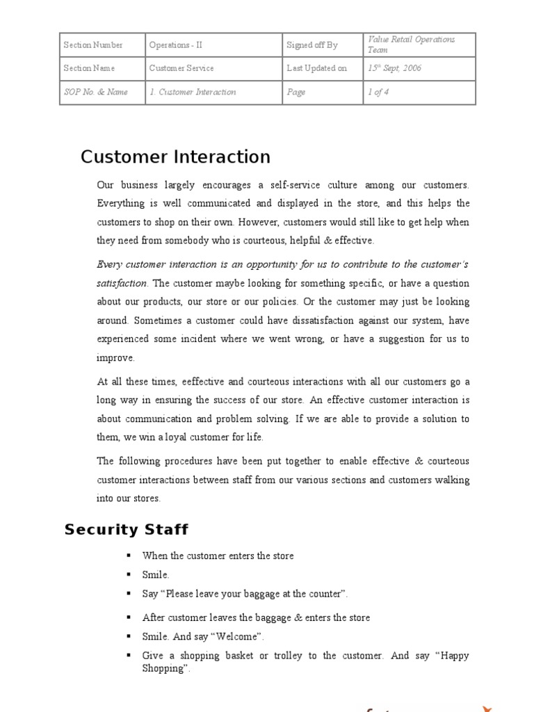 Enhancing Customer Interaction Standards | PDF | Cashier | Point Of Sale