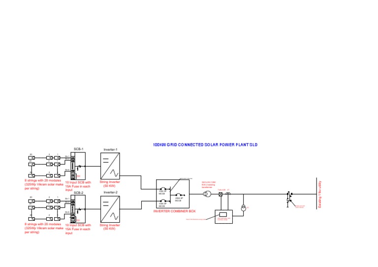 100kW Solar SLD | PDF | Electrical Engineering | Power Engineering