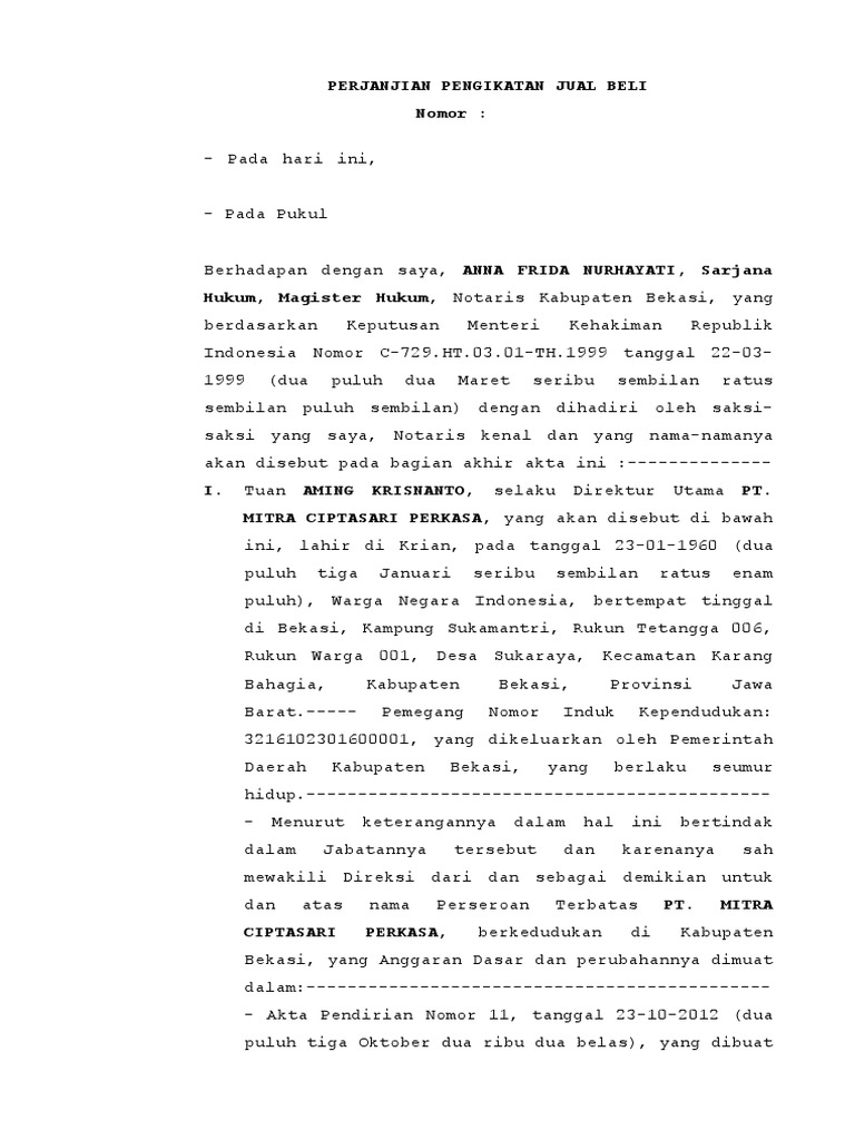 Blanko PPJB Menikah | PDF