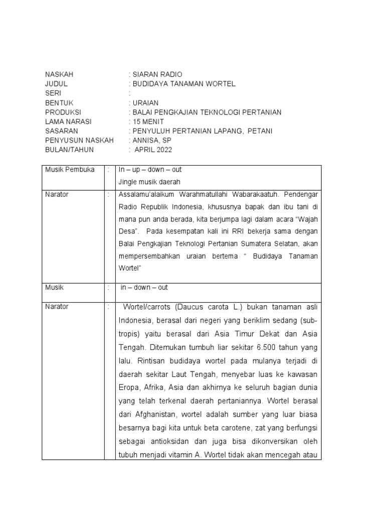 Naskah Siaran Radio | PDF | Griya & Taman