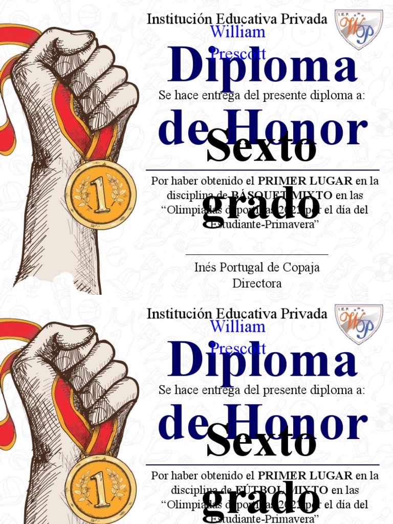 Diplomas de Honor por Olimpiadas 2022 | PDF