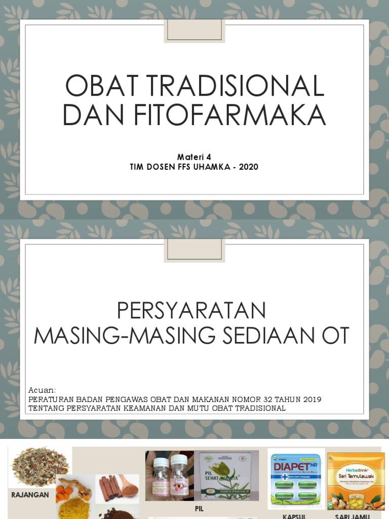 OTF 5 Persyaratan Sediaan OT | PDF