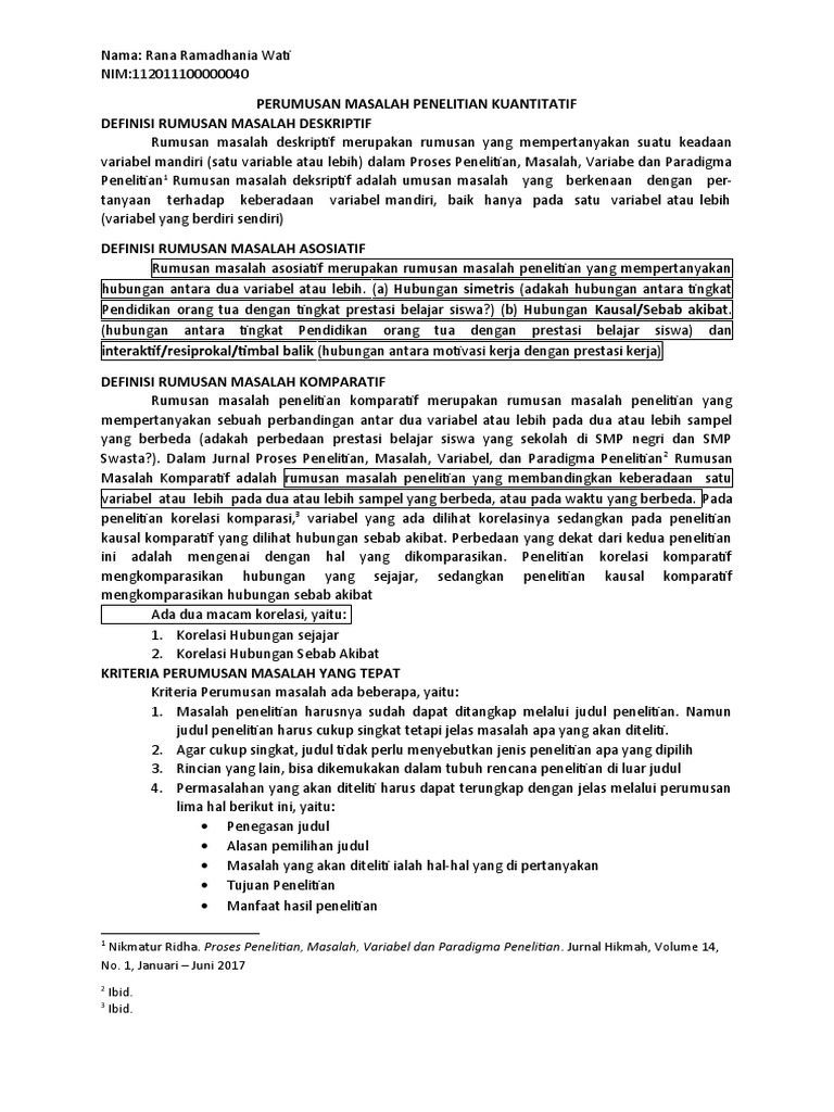 Resume 4 - Rumusan Masalah | PDF | Sains & Matematika