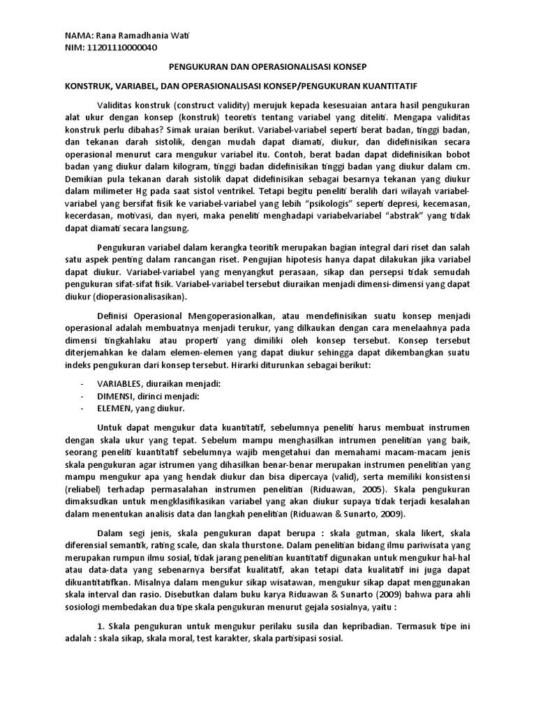 Validitas dan Skala Pengukuran | PDF