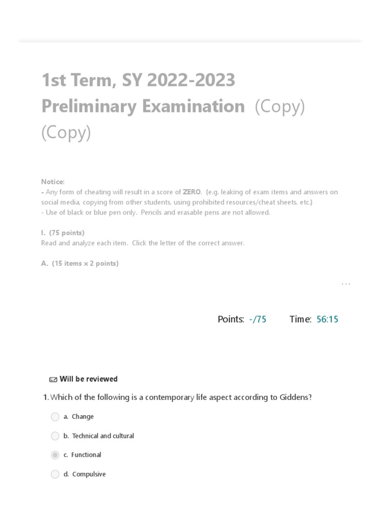 Contemporary World 1st Term, SY 2022-2023 Preliminary Examination | PDF | Globalization | Economies