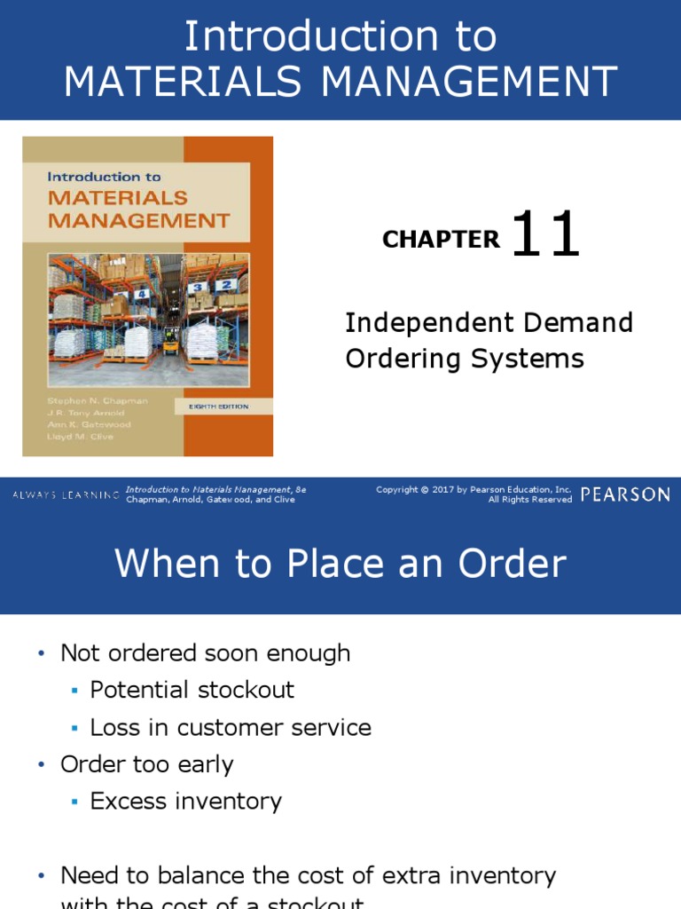 Independent Demand Ordering System | PDF | Standard Deviation | Inventory