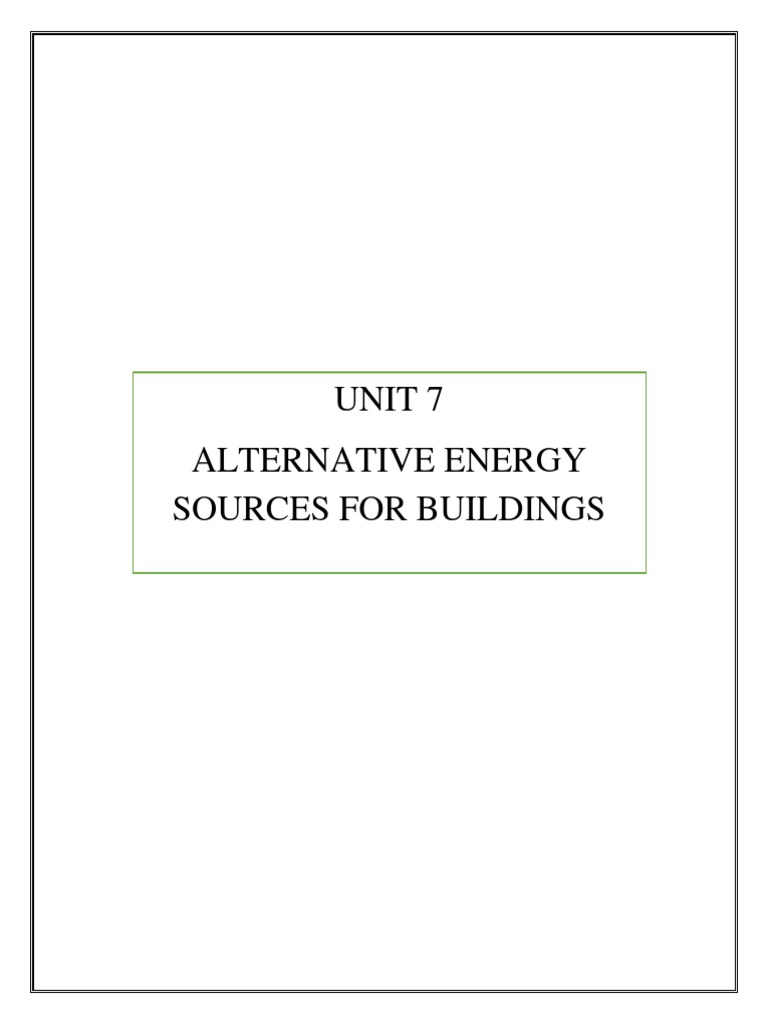 Unit-7 Alternative Energy Sources | PDF | Photovoltaics | Solar Power