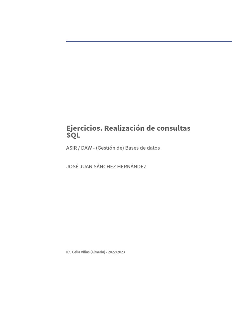 Ejercicios de Consultas SQL en MySQL | PDF | SQL | Informática