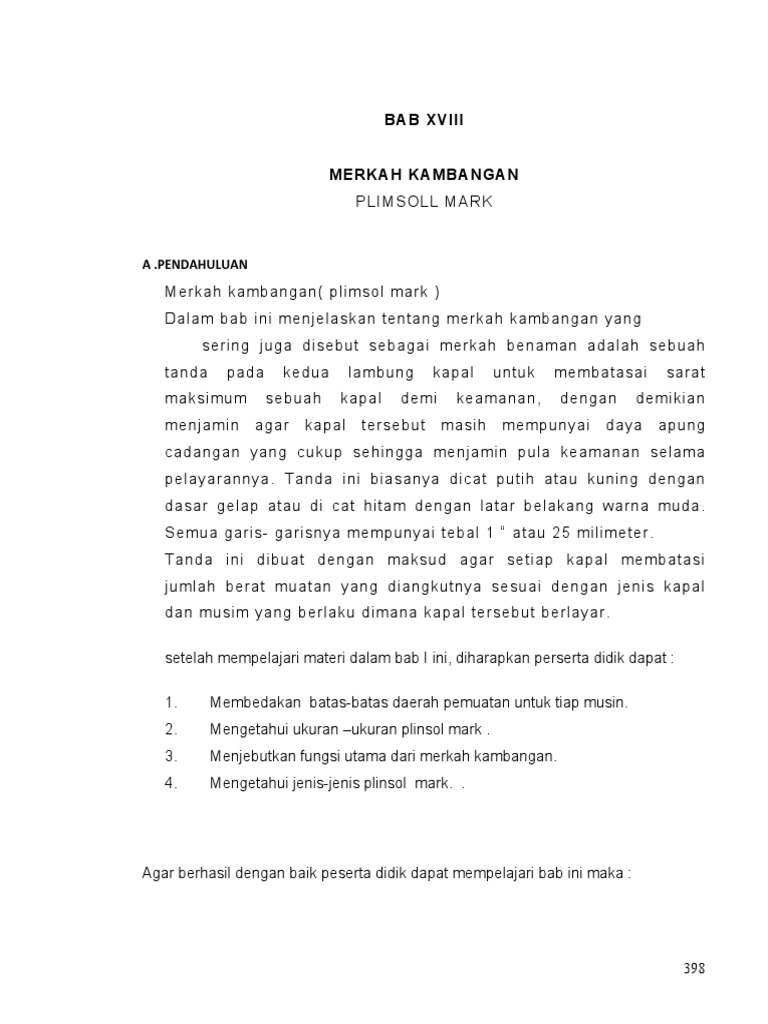 Fungsi dan Ukuran Plimsoll Mark Kapal | PDF