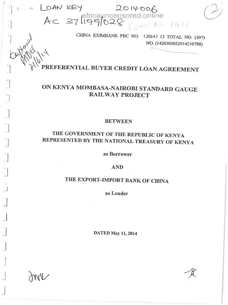 Kenya Standard Gauge Railway (SGR) Contract/Agreement Documents - 2 | PDF