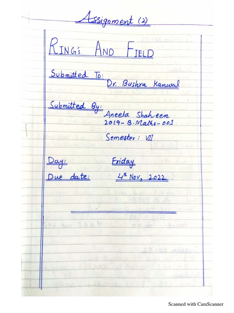 Assignment 2 (R&F) | PDF