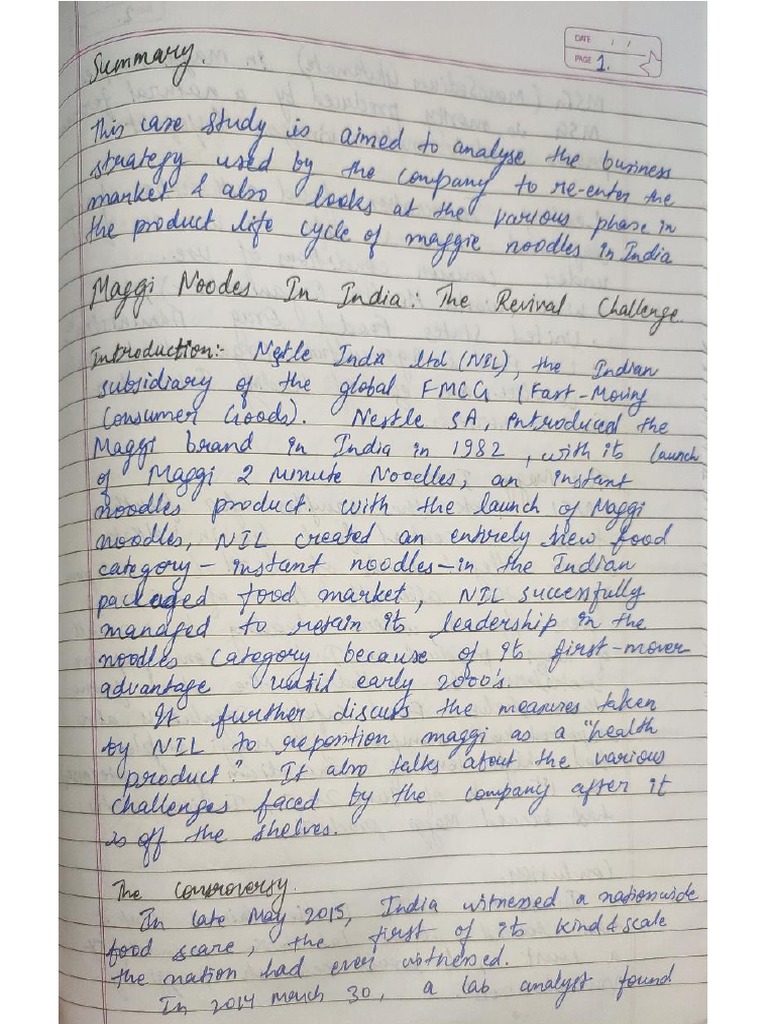 Maggi Case Study by Anupa Rathore | PDF