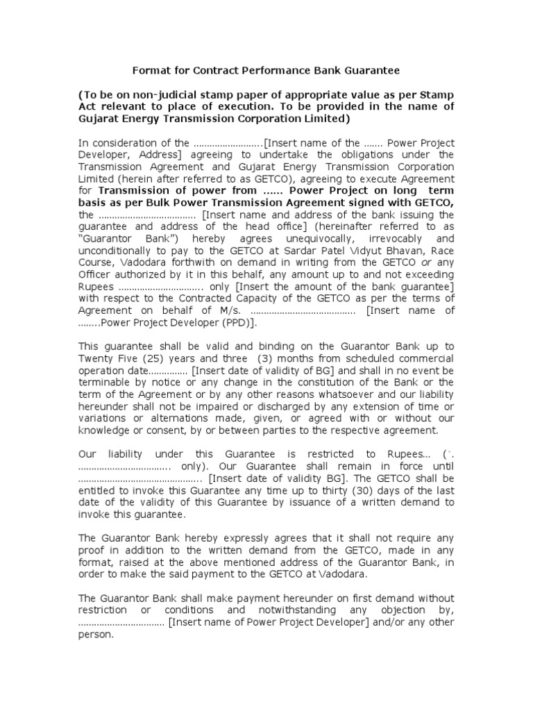 Format For Bank Guarantee Generator BPTA | PDF | Guarantee | Justice