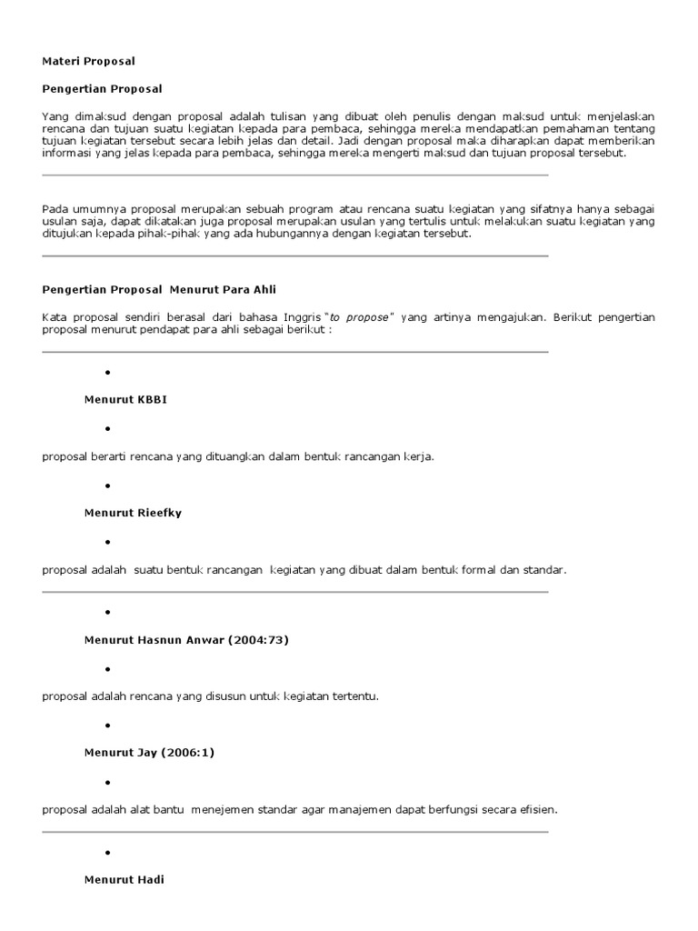 Materi Proposal | PDF | Bisnis