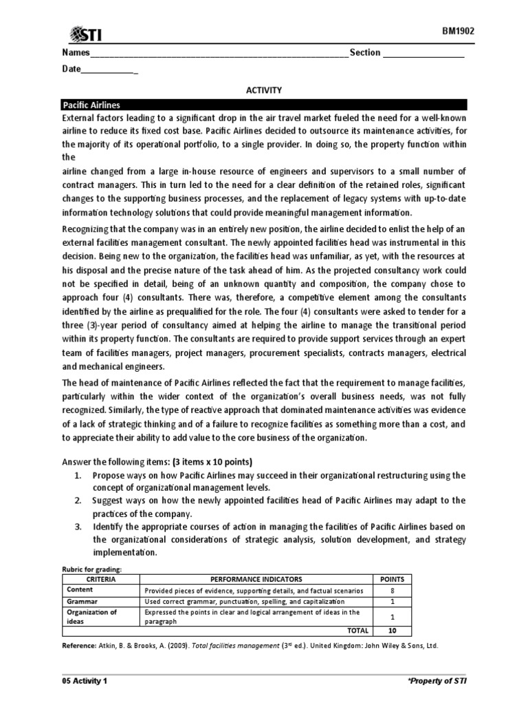 05 Activity 1 | PDF | Procurement | Outsourcing