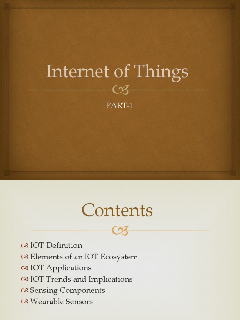 Internet of Things-Chapter-1 - Part-1 | PDF | Internet Of Things | Sensor