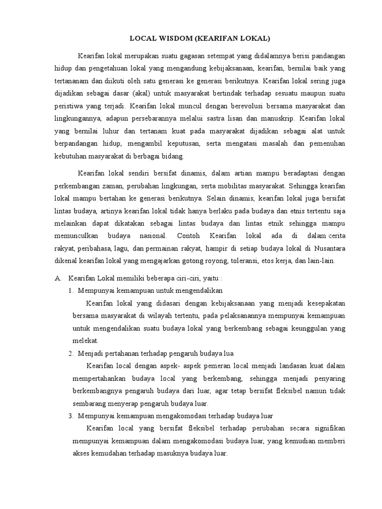 Local Wisdom Pancasila | PDF