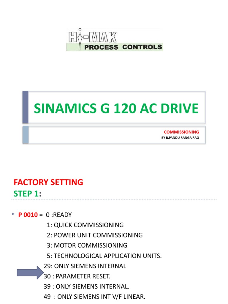 Commissioning Guide for the SINAMICS G 120 AC Drive | PDF | Electric ...