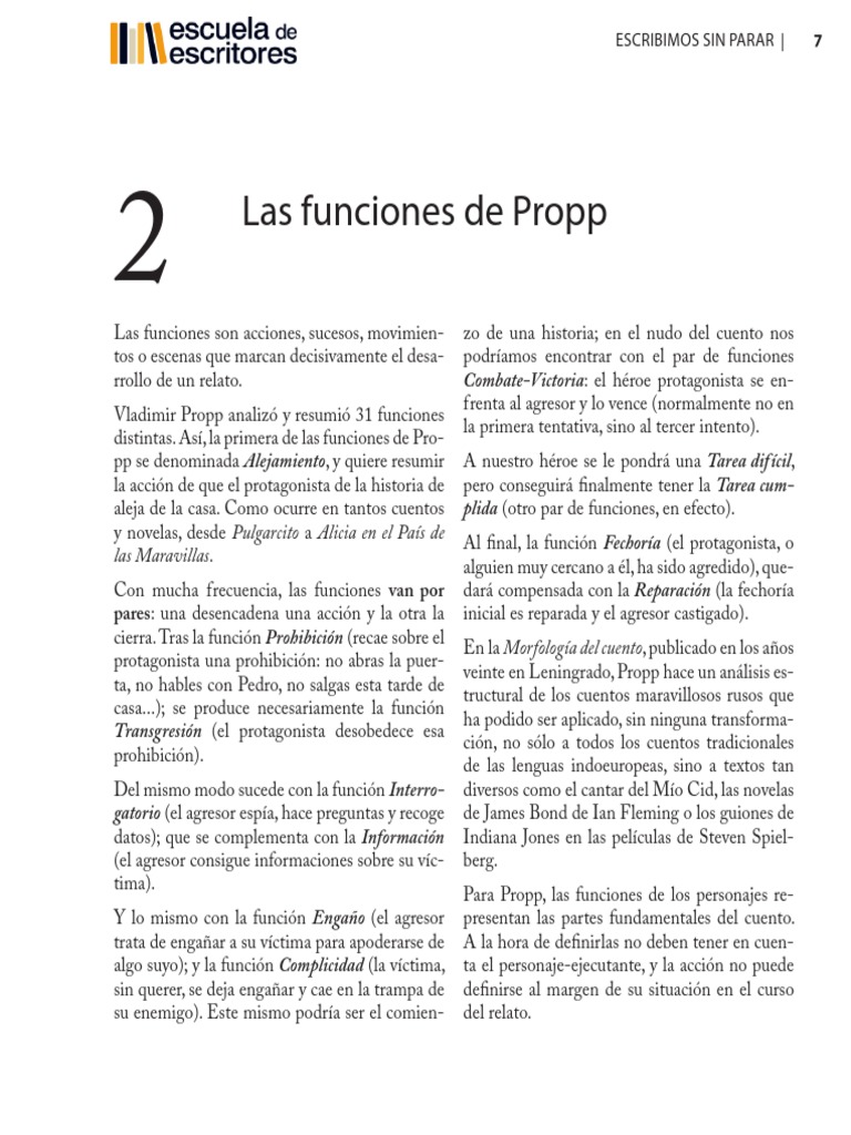 Escribimos Sin Parar - Las Funciones Del Propp | PDF