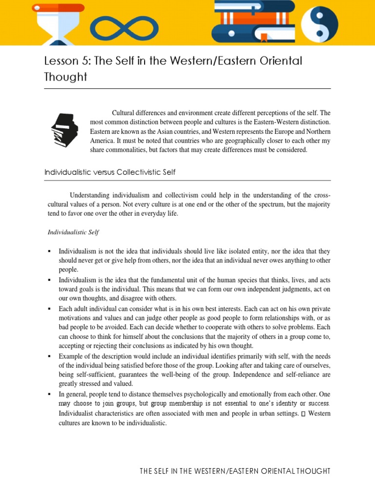 Lesson 5 The Self in The Western Eastern Oriental Thought | PDF