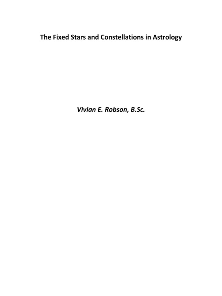 Vivian Robson - The Fixed Stars and Constellations | Download Free PDF ...