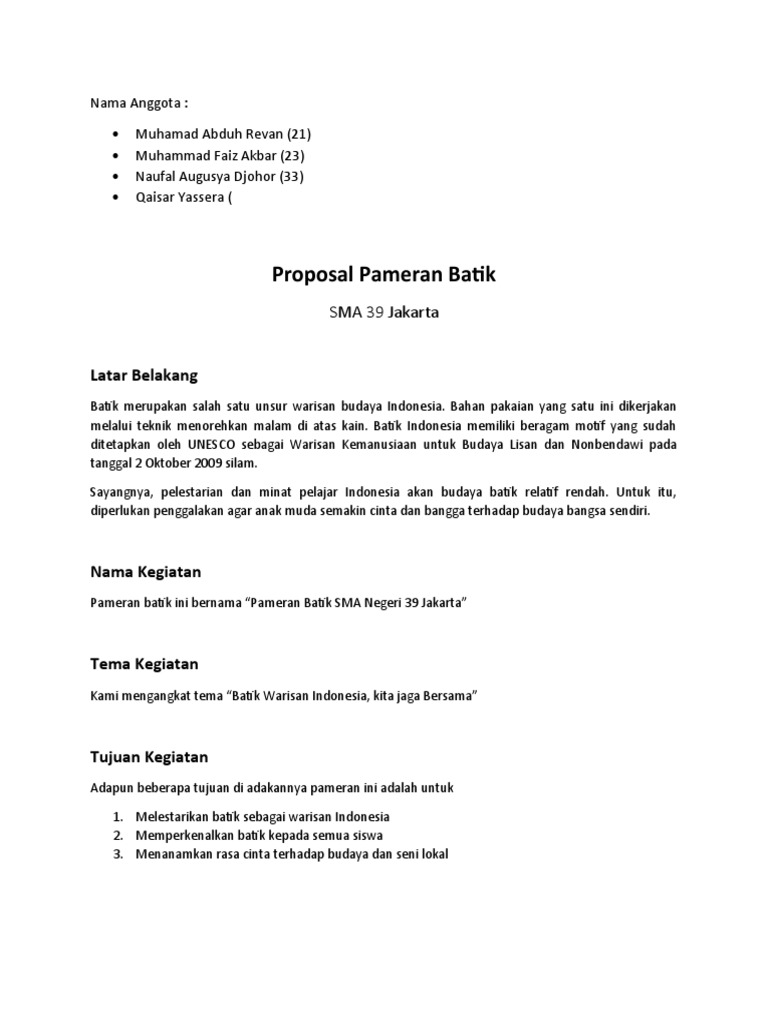 Proposal Pameran | PDF | Griya & Taman
