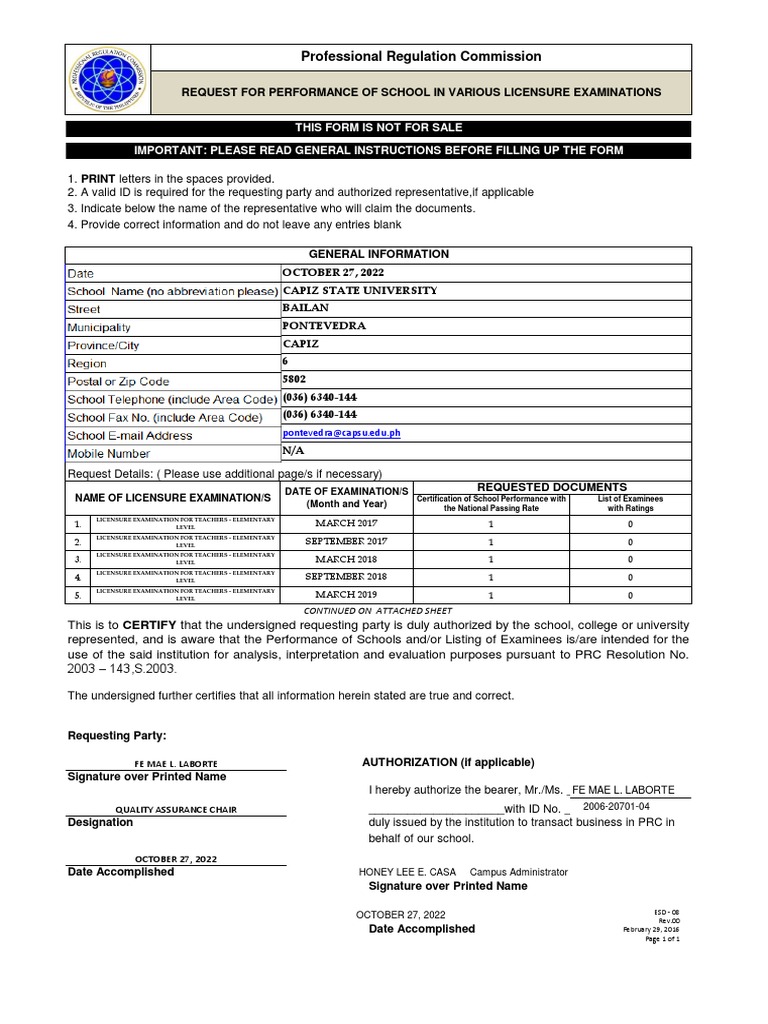 Mrequest For Pos E-Form2 | PDF