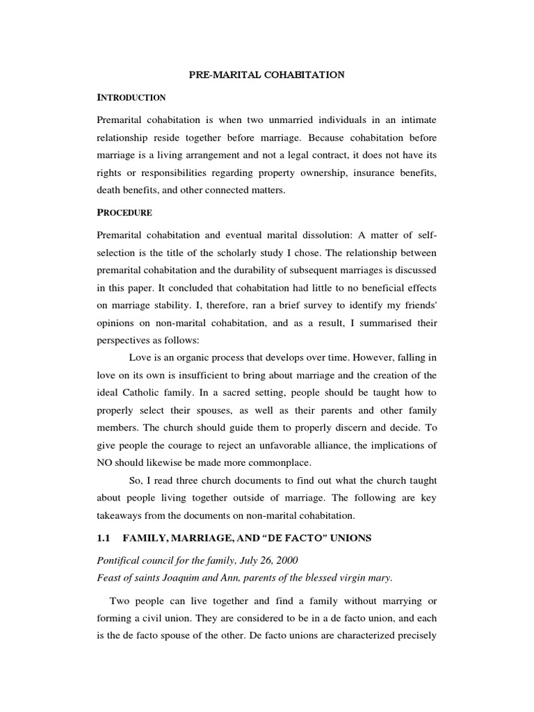 Cohabitation | PDF | Cohabitation | Marriage