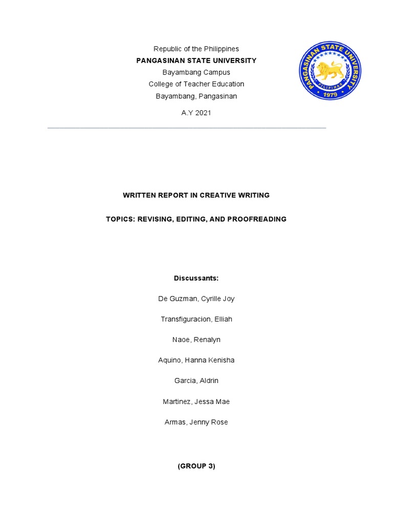 Group-3-Written-Report - CW | PDF | Proofreading | Editing
