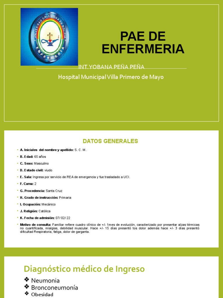 Pae de Enfermeria | PDF | Neumonía | Medicina CLINICA
