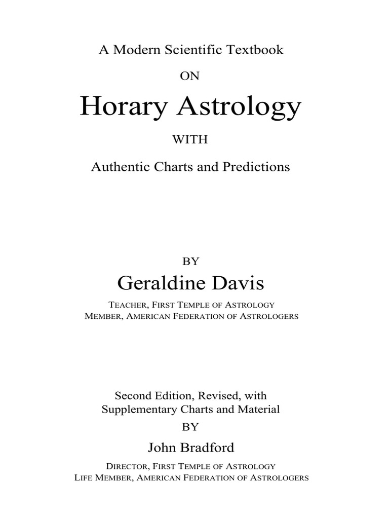 Geraldine Davis - Horary Astrology - With Authentic Charts and ...