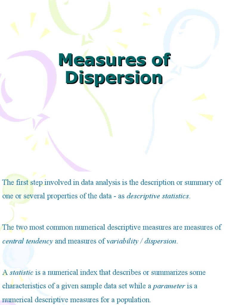 Week 2 Measures of Dispersion II | PDF | Standard Deviation | Mean