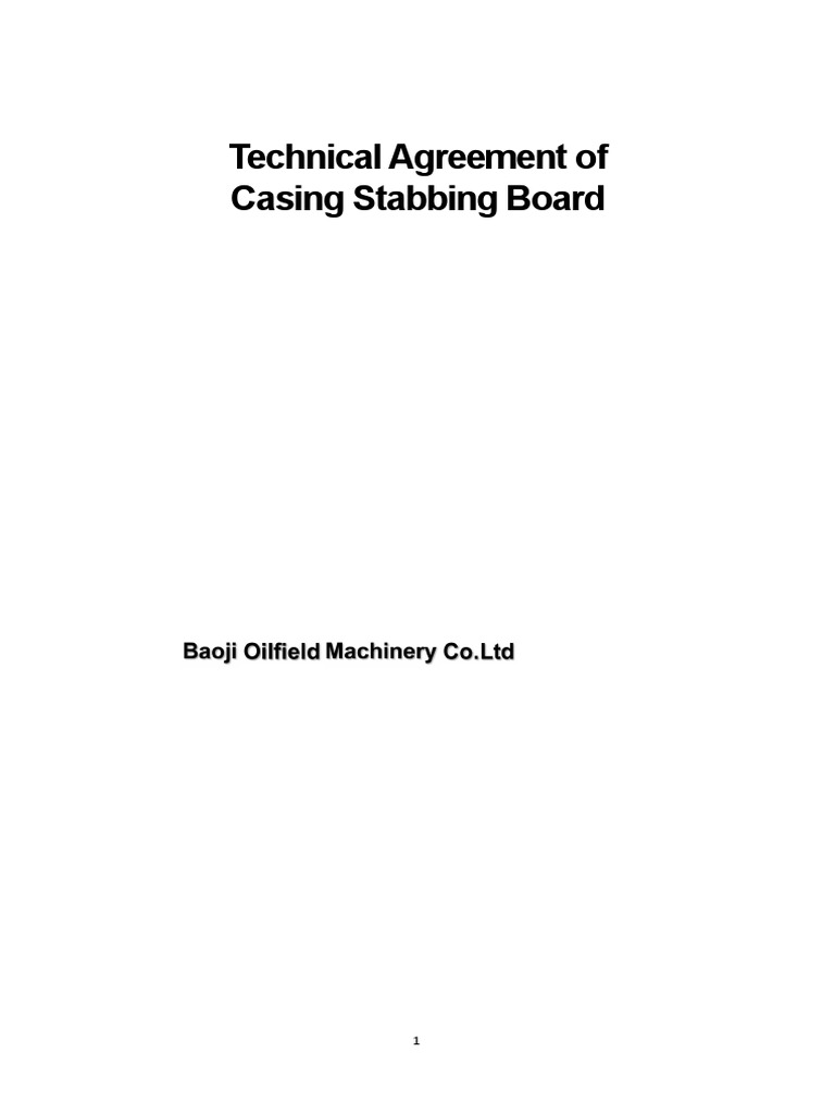 Bomco Specification of Casing Stabbing Board | PDF | Equipment ...