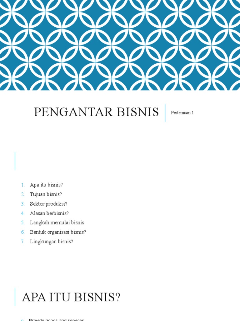PENGANTAR BISNIS 1 Introduction of Business | PDF | Business | Economies