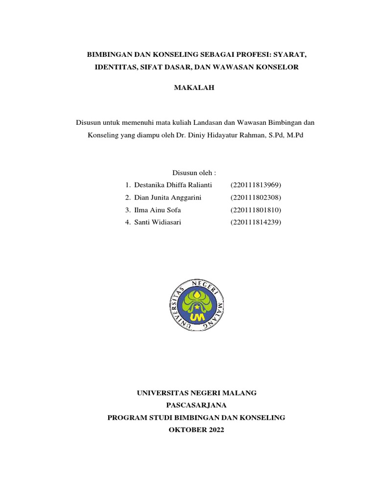 Bimbingan Dan Konseling Sebagai Profesi | PDF