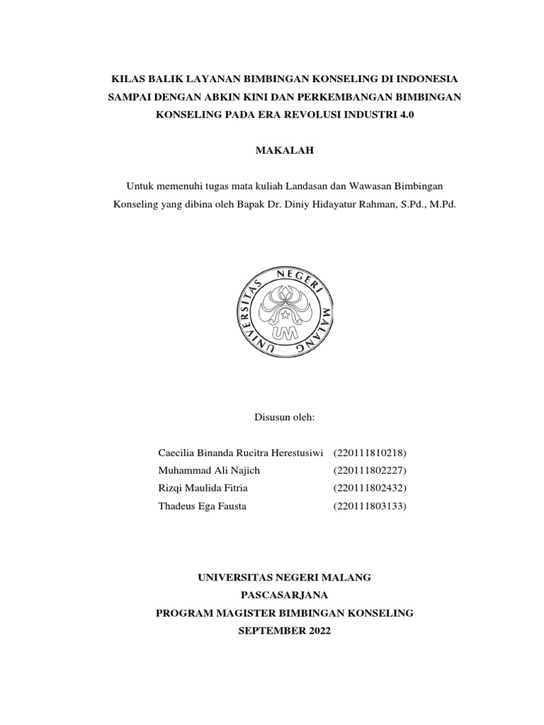Kilas Balik Perkembangan BK Di Indonesia, ABKIN Kini, Dan Era Revolusi ...