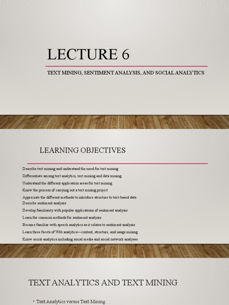 Lecture 6 Text Mining And Sentiment Analysis Pdf Analytics
