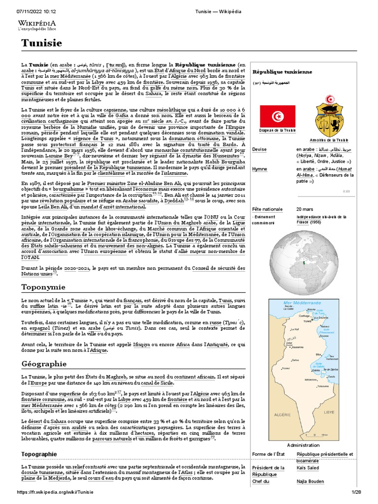 Exposé sur la Tunisie pour CM2 | PDF | Tunisie