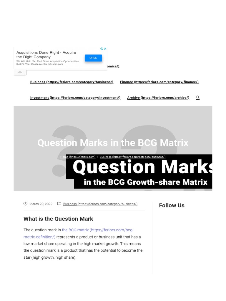 Question Marks in The BCG Matrix - Feriors | Download Free PDF ...