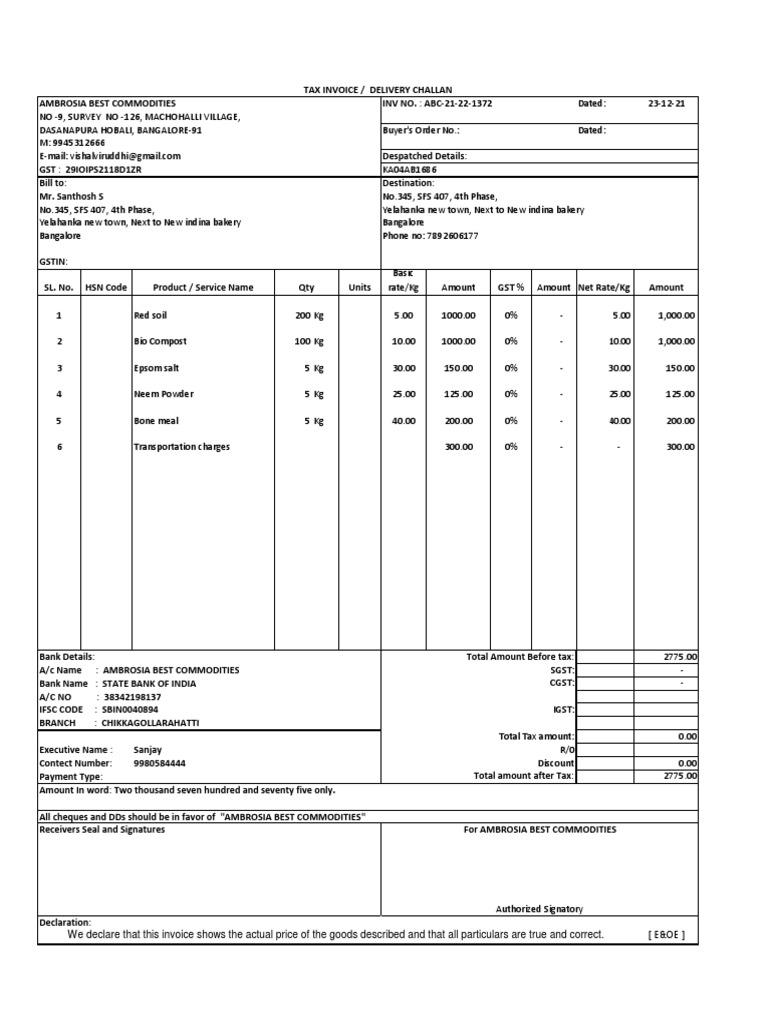 Abc Bill No.1372 Santhosh S | PDF | Government | Taxation