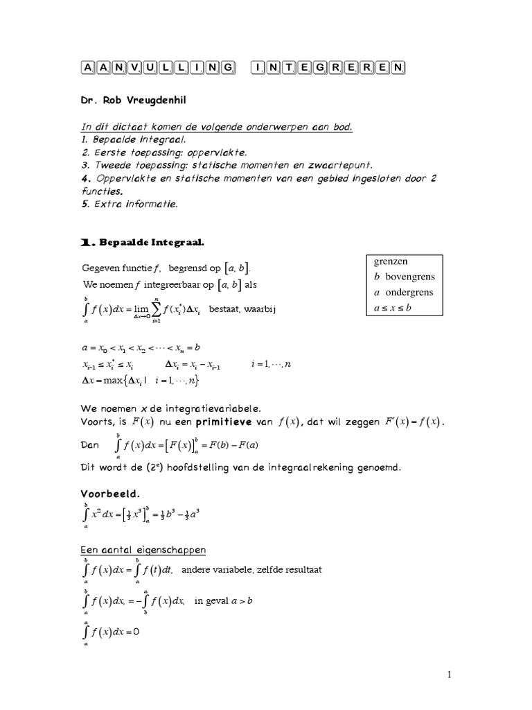 Aanvulling Integreren | PDF