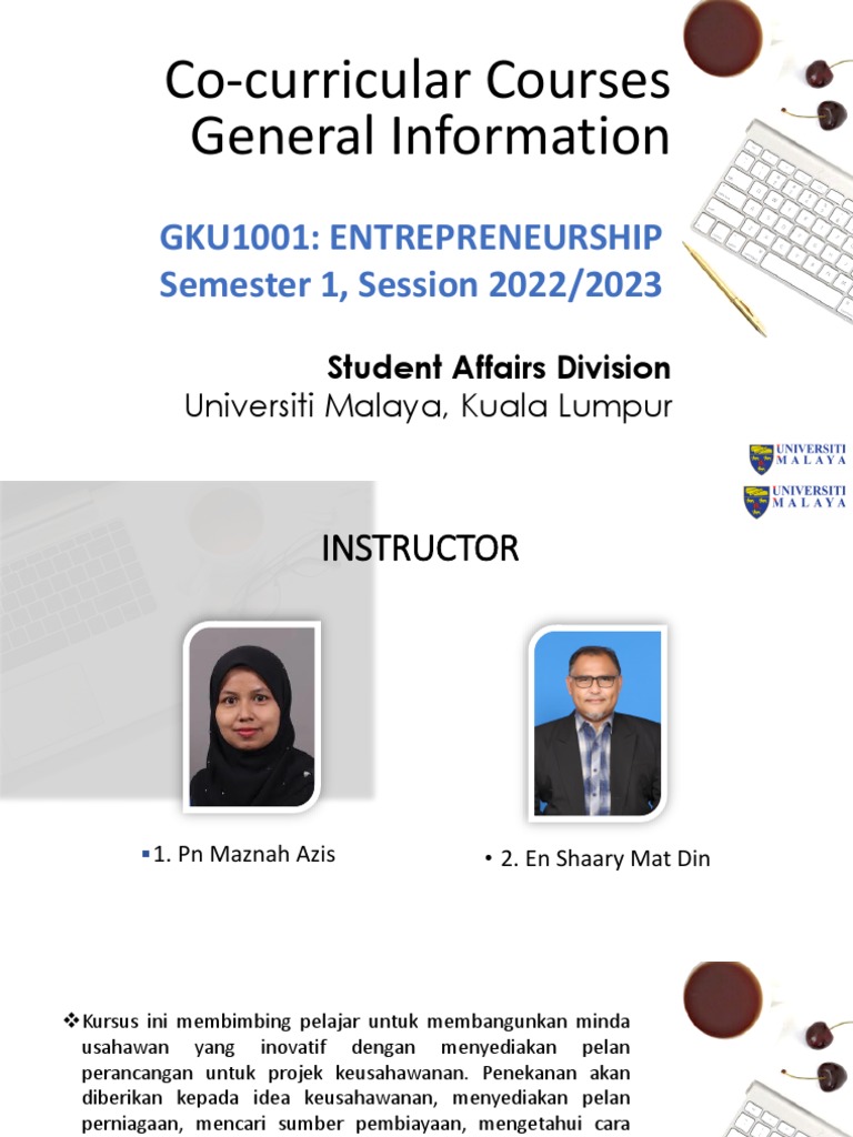 Gku1001 Keusahawanan Briefing Semester 1 Sesi 20222023 | PDF | Behavior Modification | Learning