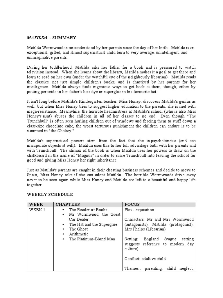 Summary - Matilda | PDF