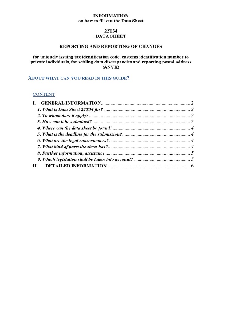 Instructions For Completing Form No. 22T34 (22.03.2022) | PDF ...
