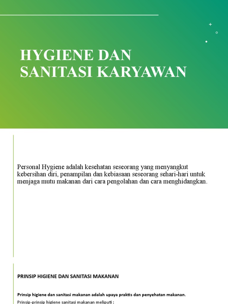 Pelatihan Hygiene dan Sanitasi Karyawan | PDF | Griya & Taman ...