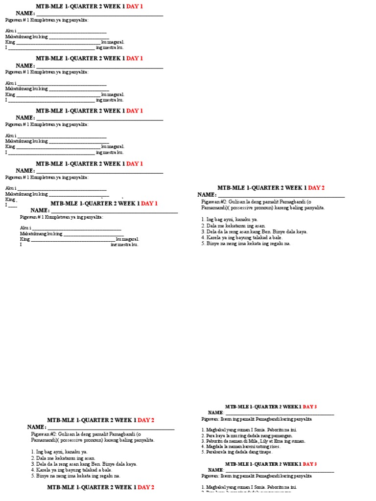 Q2-Mtb-Activity Sheets-Week 1 | PDF