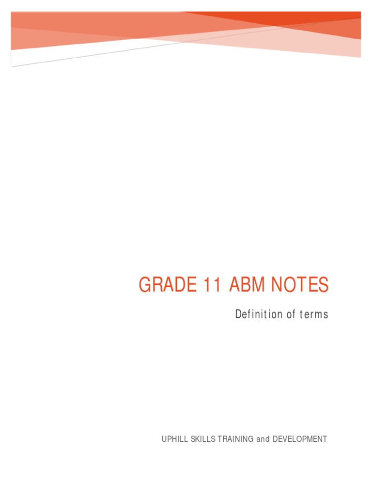 Grade 11 ABM Notes: A Comprehensive Introduction to Key Accounting ...