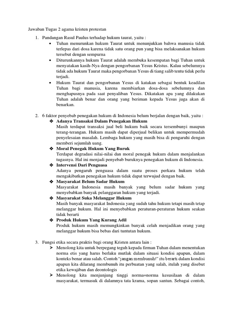 Tugas 2 Agama Kristen Protestan | PDF | Filsafat | Agama & Spiritualitas