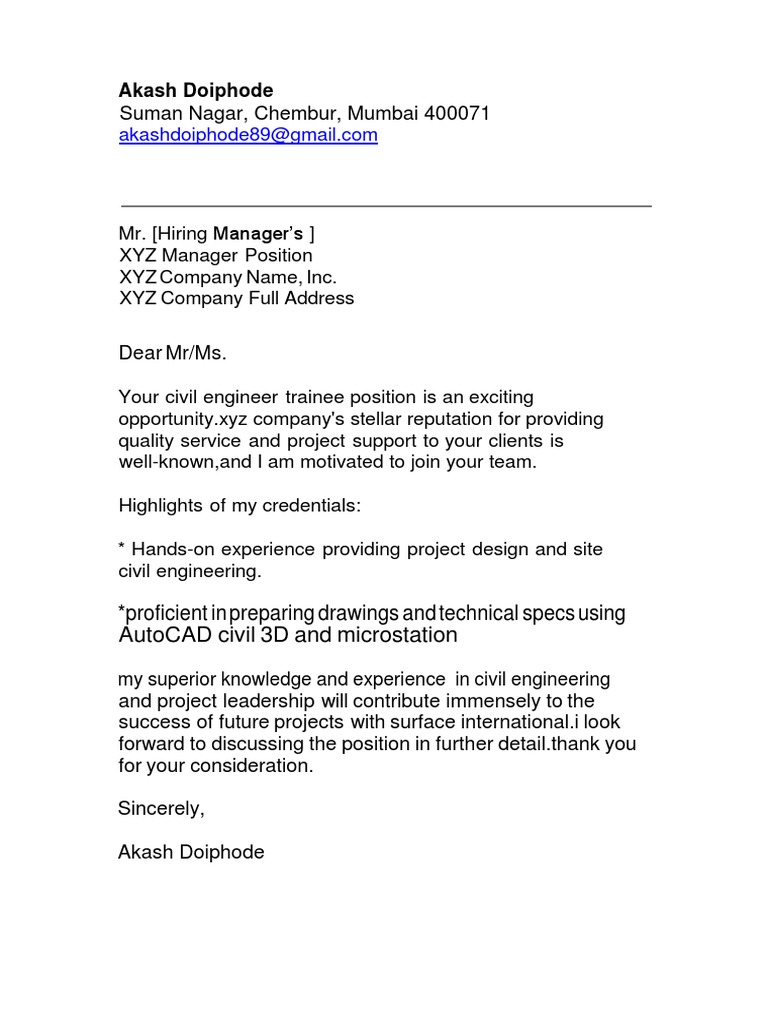 Akash Cover Letter | PDF