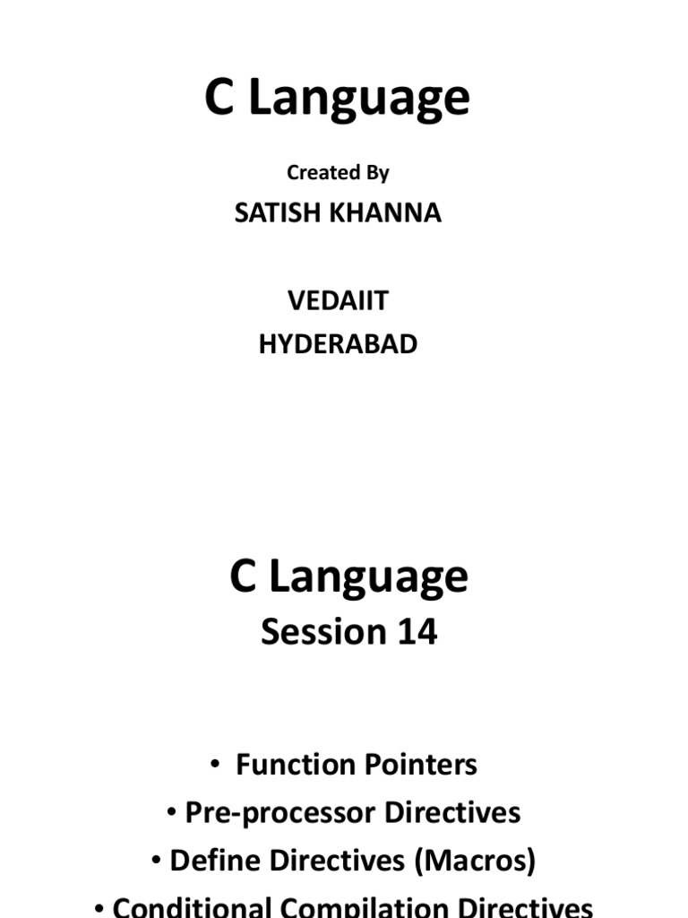 C Session 14 Pdf Subroutine Pointer Computer Programming